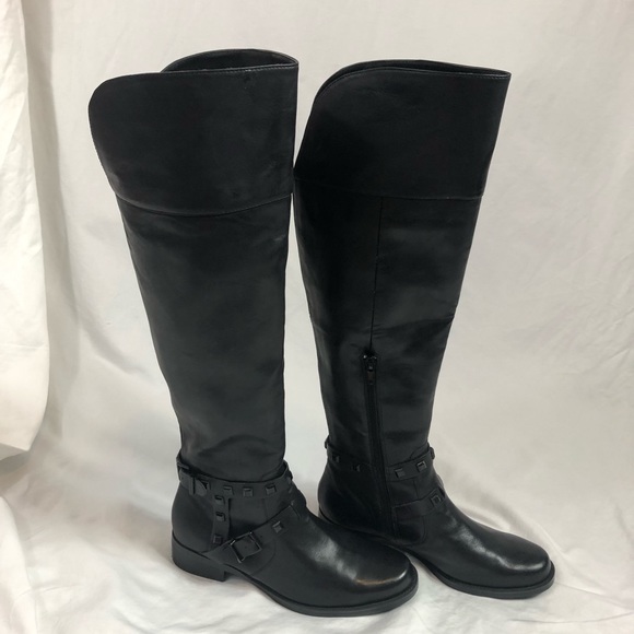 Ellen Tracy | Shoes | Ellen Tracy Over The Knee Black Leather Boots ...